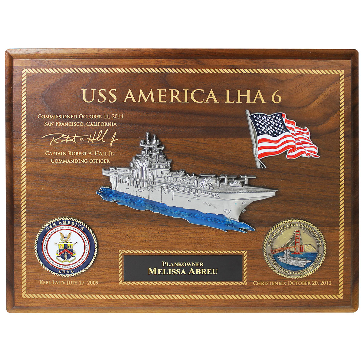 USS American LHA 6 Plaque - Vanguard Emblematics